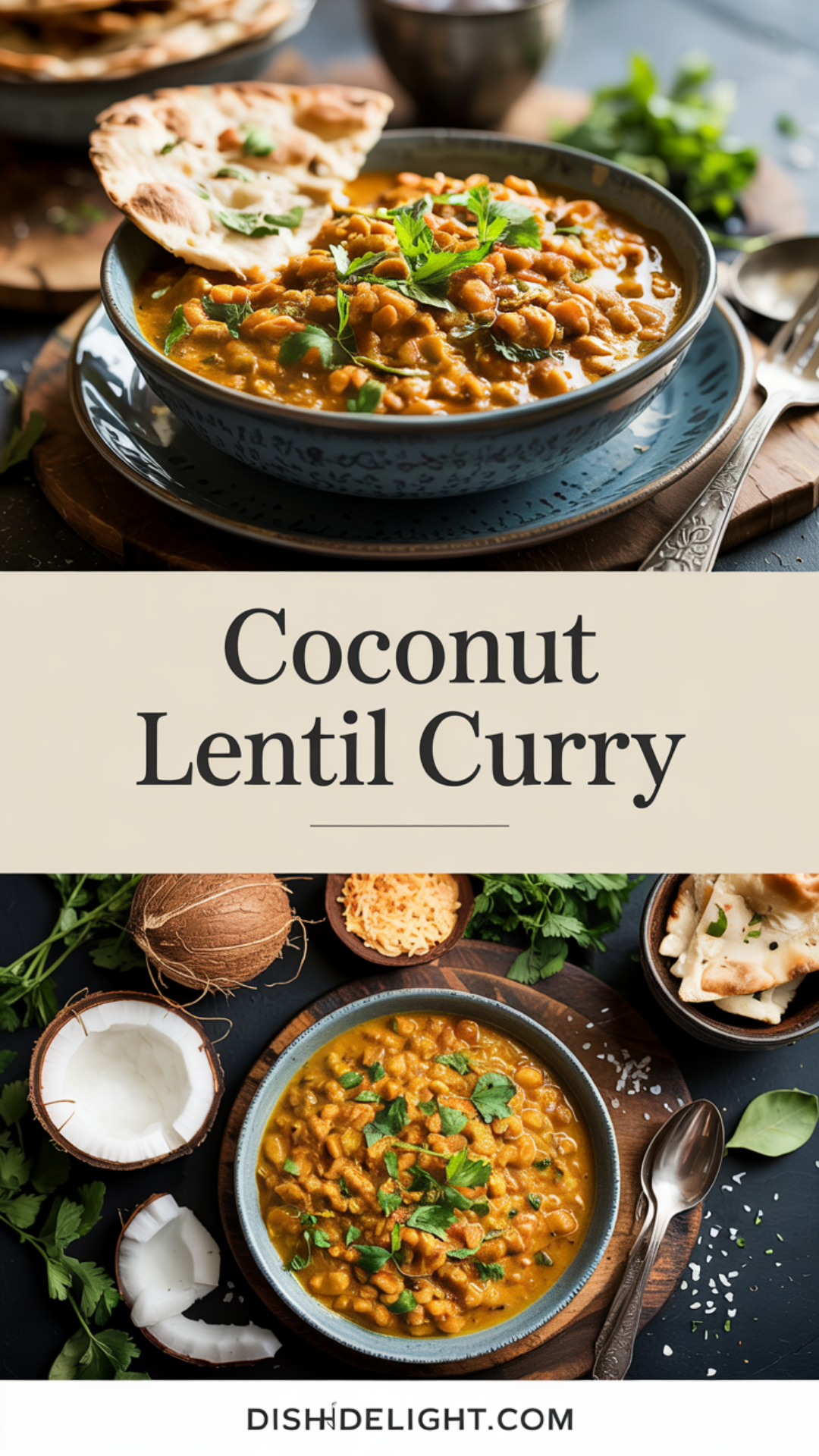 Coconut Lentil Curry Recipe - dishndelight.com
